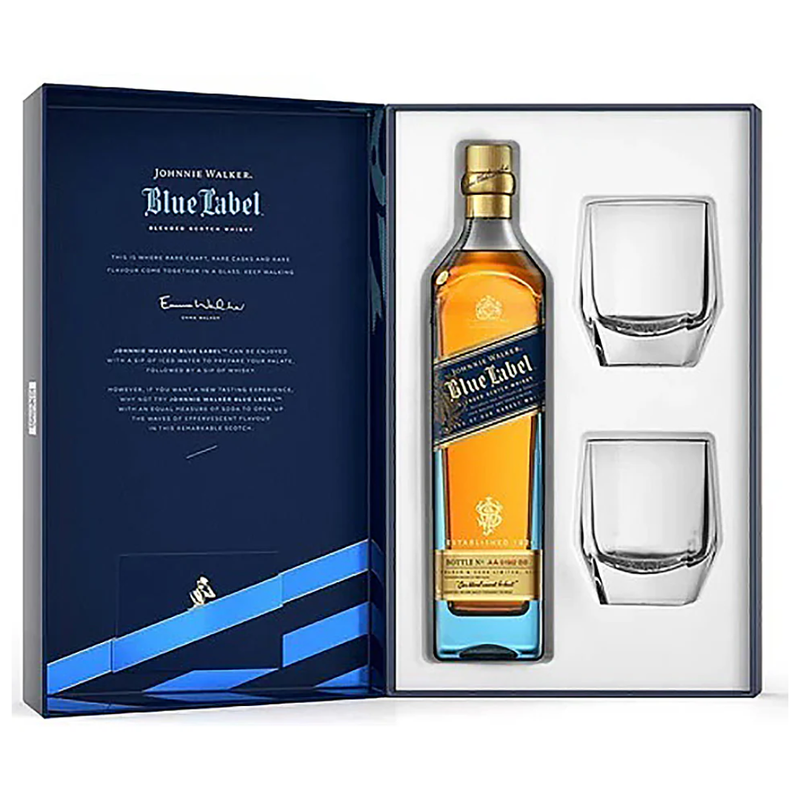 Johnnie Walker Blue Label Limited Edition Gift Set With Crystal Glass ...